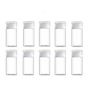 Onwon 10 Pcs 30 ml/1 oz Empty Plastic Sample Travel Size Plastic Empty Squeeze Bottle Container Jar Pot Vial with Flip Lid Perfect for Emollient Water Shower Gel Emulsion Etc