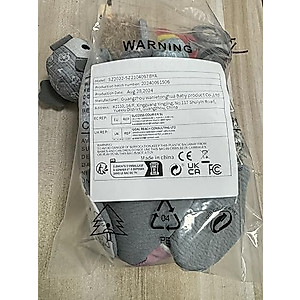 Koty Car Seat Toys, Infant Baby Spiral Plush Activity Hanging Toy for Stroller Bar Pram Crib with Music Box BB Squeaker & Rattles(Grey Elephant)