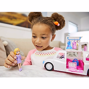 Polly Pocket Vehicle Toy with 3-inch Doll & 14 Fashion Accessories, Arrive In Style Limo Playset