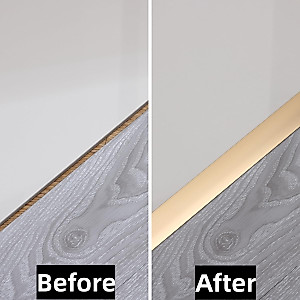 Gaahing Aluminum T Molding Floor Transition Strip, T Moulding for Laminate Flooring Planks, Vinyl Floor Transition, Rubber Transition (3Pcs x 2.9ft x 1.6in, Matte Gold)