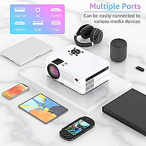 5G WiFi Bluetooth Native 1080P Projector, Roconia 9800LM Full HD Movie Projector, 300" Display for Outdoor Movies Support 4k Home Theater,Compatible with iOS/Android/PC/XBox/PS4/TV Stick/HDMI/USB