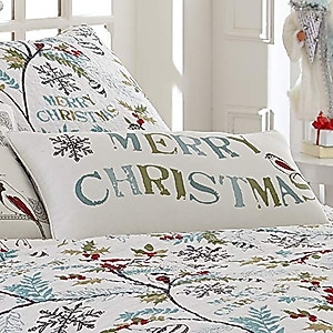 Levtex Home - Holly - Decorative Pillow (12X24in.) - Merry Christmas - Teal, Green, Red and Black