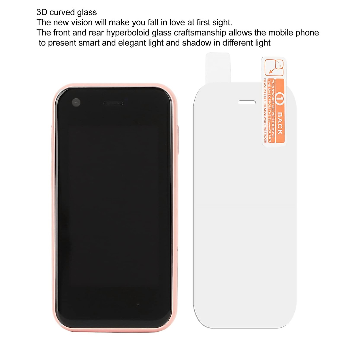 Cuifati XS11 Mini Mobile Phone, 2.5in Cell Phone WiFi GPS 1GB 8GB Quad Core for Android Smart Phone for Students (Sakura )