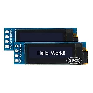 Sinkr 0.91 Inch I2C IIC OLED Display Module with SSD1306 Driver for Arduino,STM32, RaspberryPi and Other MCUs,etc (White 6PCS)