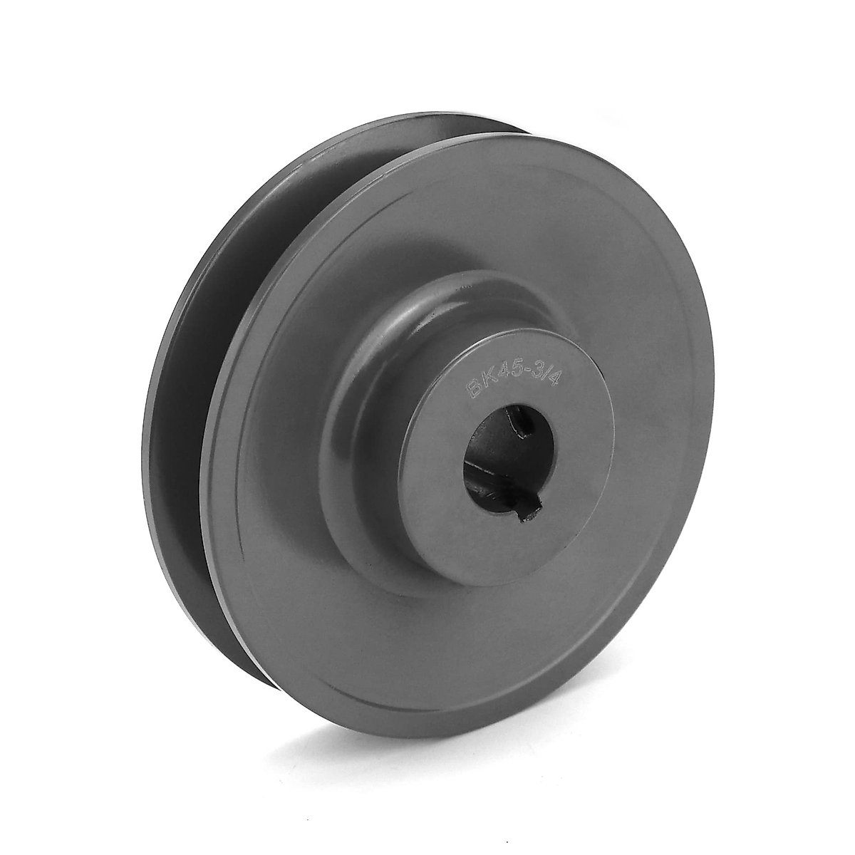 QWORK BK4534 V-Belt Pulley Single Groove, 4L/A or 5L/B V-Belt, 3/4" Bore, 4.25" OD A Belt or Cross Section Classical Cast Iron Fixed Bore 1 Groove V-Belt Sheave, for Many Existing Drive Design