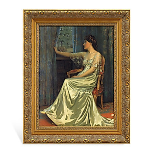 FOLKOR Wood Canvas Frame for 9x12 Oil Paintings Art Prints, Finished Antique Gold 9x12 Frame for Landscape Portrait, Ornate Art Frame for Office Living Room Wall Decor (Empty Frame, No Backboard)