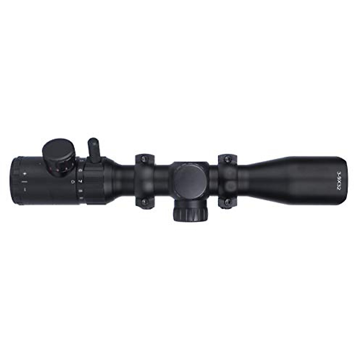 Monstrum 3-9x32 Rifle Scope with Rangefinder Reticle and Medium Profile Scope Rings | Black