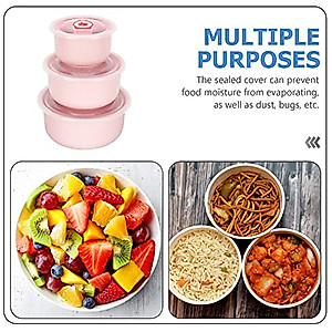 Hemoton Kids Bento Box Wheat Straw Bowl Set Unbreakable Cereal Soup Rice Bowls with Lid Bento Box Refrigerator Food Fresh Keep Box Airtight Food Storage Containers Kids Snack Container