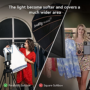 SMALLRIG Parabolic Softbox Quick Release, Parabolic Softbox, Compatible with SmallRig RC 120D/RC 120B/RC 220D/RC220B and Other Bowens Mount Light (47.2inch/120cm) 4140
