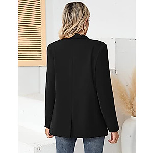 LUYAA Black Blazer for Women Business Professional Oversized Blazers for Women Black S
