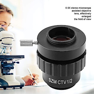 Stereo Microscope High Eyepiece 0.5X C-Mount Objective Lens 1/2 CTV Adapter for Video Digital Camera Trinocular Stereo MICR