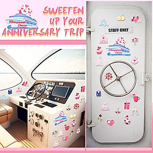 Oudain 19 Pcs Honeymoon Cruise Door Decorations Wedding Cruise Door Magnets Honeymoon Cruise Sign Wedding Car Magnets Cruise Ship Magnets for Honeymoon Anniversary Wedding Carnival Cruise Party Decor