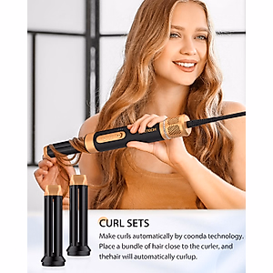 Hair Dryer Brush, PRITECH Blow Dryer Brush Set with Diffuser, 7 in 1 Hair Styling Tools 110000 RPM High Speed Volumizer Drying, Ionic Hairdryer Curler Straightener,Curling Wand