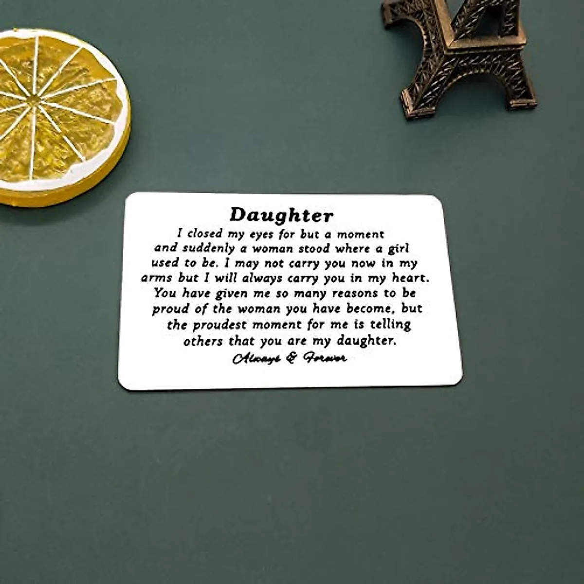 Jielahua Engraved Wallet Card for Daughter's Graduation, Birthday, Christmas - Gift from Mom, Dad, Proud of Daughter