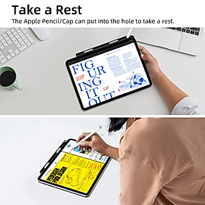 JUQITECH Pencil Holder for Apple Pencil Holder Compatible with Magic Keyboard, Smart Keyboard Folio, Smart Folio and Other Magnetic Cases, Slot Case for Apple Pencil 1st/2nd Generation (Black)