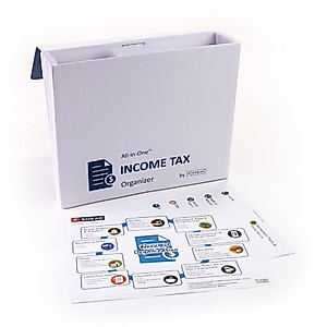 Smead All-in-One Income Tax Organizer, 12 Pockets, Flap and Cord Closure, Letter Size, Navy/White (70660)