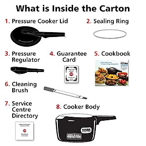 Futura Hawkins 3-Litre Hard Anodized Induction Compatible Pressure Cooker, Small, Black