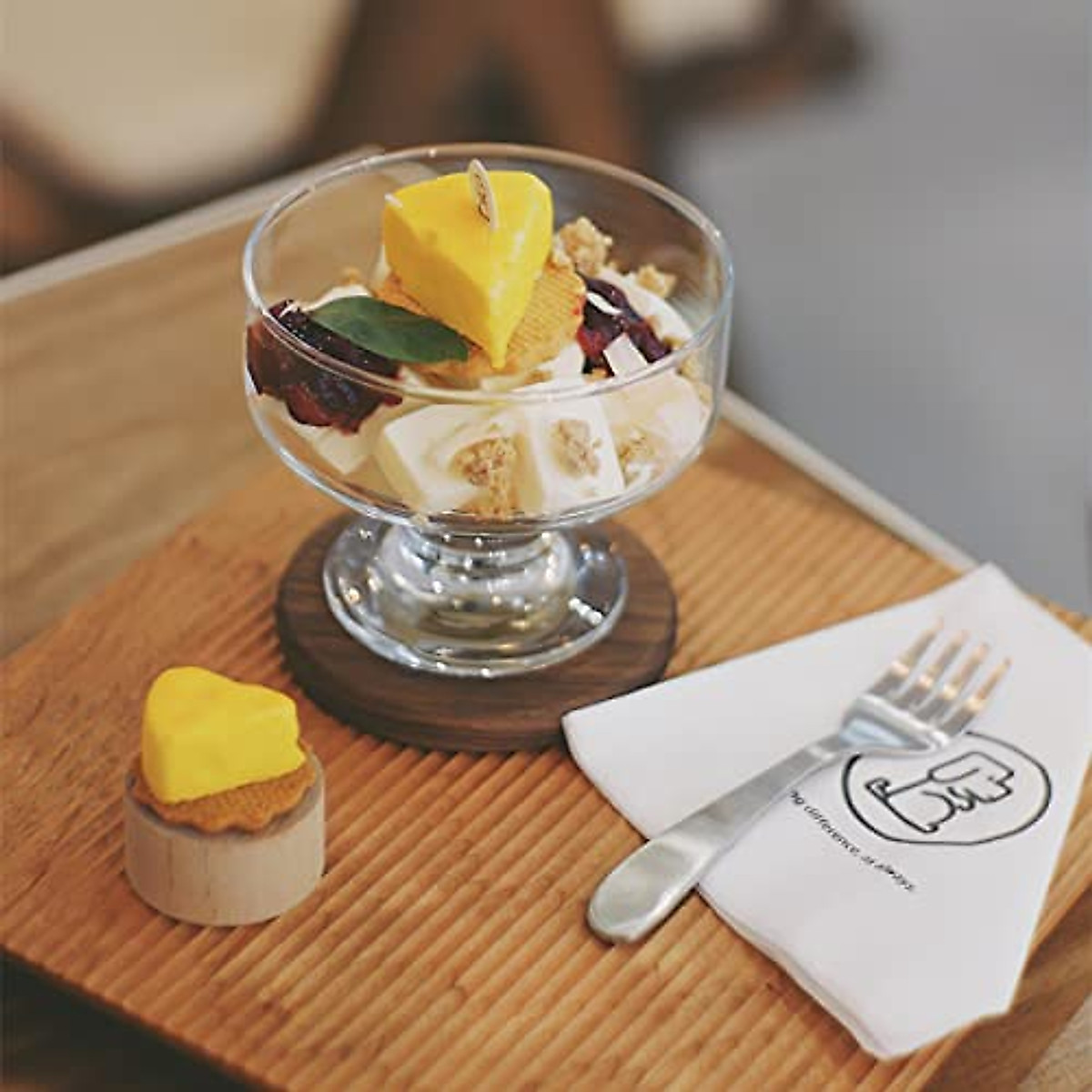 Kingrol 4 Pack Glass Dessert Bowls, 6.5 oz Crystal Glass Bowls for Ice Cream, Fruit, Pudding, Snack, Cereal, Nuts - Premium Glass Serving Dishes, Mini Trifle Bowl