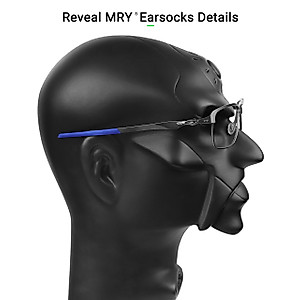 Mryok 2 Pair Replacement Earsocks Kits for Oakley Tinfoil OO4083 - Blue & Black