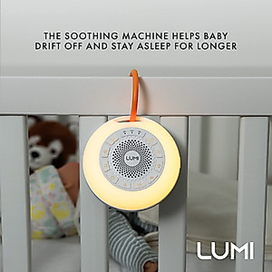 LUMI Portable White Noise Machine | 26 Sounds | 7 Colour Night Light | 55+ Hours Battery Life | Child Lock | Sleep Timer | USB Rechargeable | Sleep Sound Machine Baby | Baby Shusher