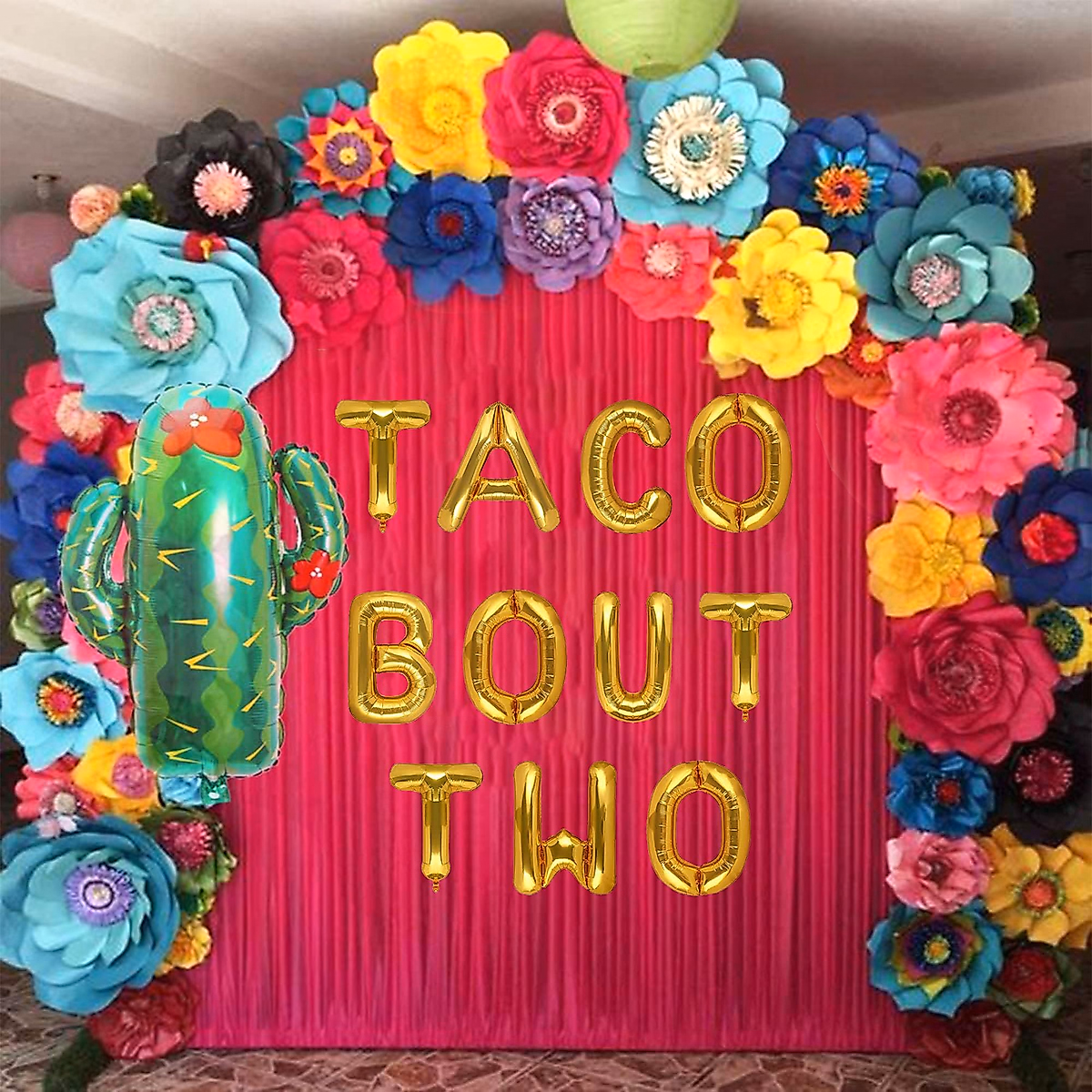LaVenty 5 PCS Taco Bout Two Balloons Taco Bout Two Decoration Taco Twosday Decoration Taco Twosday Balloons for Cinco de Mayo Fiesta Decorations