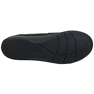 Clarks womens Sillian Paz Slip On Loafer, Black Synthetic Nubuck, 8.5 US