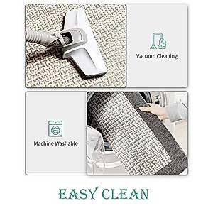 AMOAMI Kitchen Rugs and Mats Non Skid Washable, Absorbent Rug for Kitchen, Large Kitchen Floor Mats for in Front of Sink, 2 PCS Set 20"x32"+20"x48"