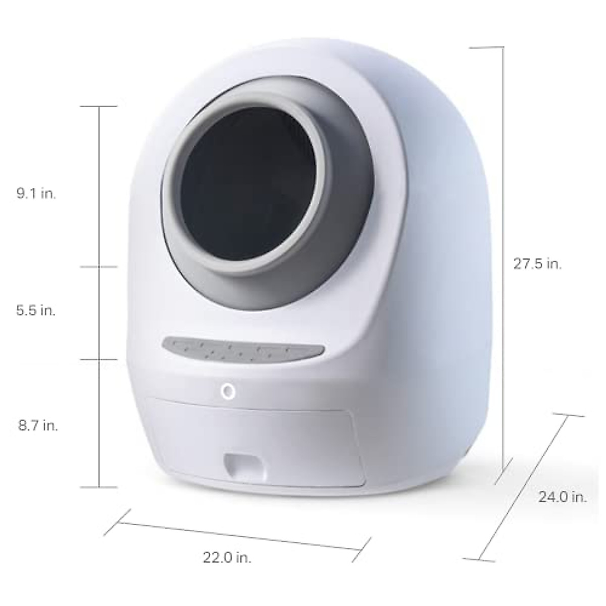 Smarty Pear Leo's Loo Too No Mess Automatic Self-Cleaning Cat Litter Box Includes Charcoal Filter, Built-in Scale, Smart Home App with Voice Control