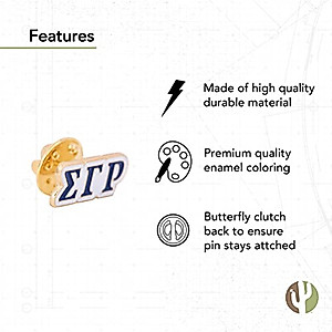 Sigma Gamma Rho Lapel Pin Sorority Enamel Greek Letter Formal Wear Blazer Jacket (Lapel Pin - Design C)