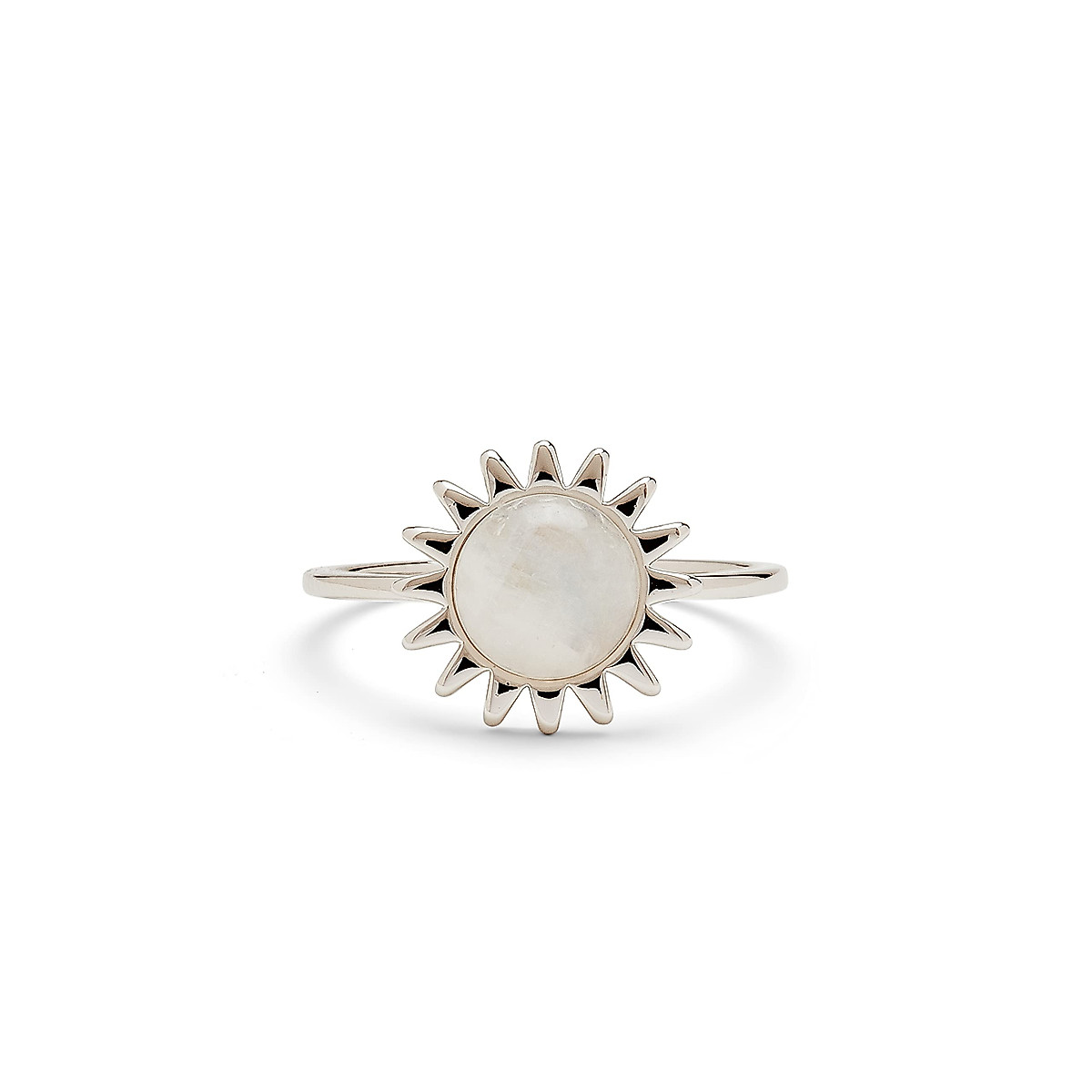 Pura Vida Silver-Plated Sunshine Ring w/Moonstone - Brass Base, Stylish Design - Size 9