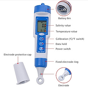 Y-LKUN Water Quality Meter High Performance Original Salt Meter Digital Salinity Tester Pen Type Chemical Pharmaceutical Pool Food Water Quality Tester Tools Moisture Meter