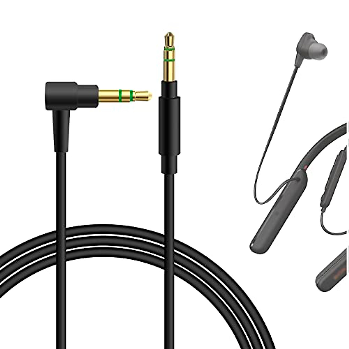 GEEKRIA Audio Cable Compatible with Sony WI-1000XM2 WH-XB910N WH-XB900N WH-1000XM5 WH-1000XM4 WH-1000XM3 WH-CH520 WH-CH720N WH-910N Cable, 3.5mm Aux Replacement Stereo Cord (4 ft/1.2 m)