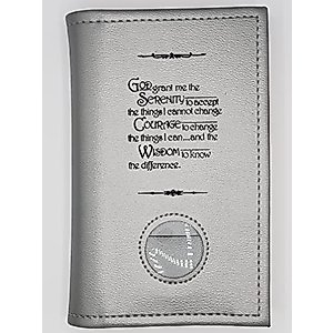 Alcoholics Anonymous AA Soft Paperback Big Book Cover Serenity Prayer & Medallion Holder Nickel