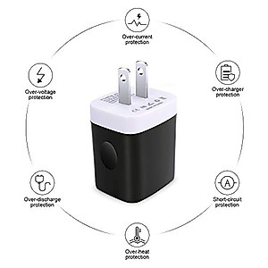 USB Plug Adapter, GiGreen 3-Multi Port USB Wall Charger Fast Charging Block Charger Box Compatible iPhone 14 13 Pro Max 12 SE 11 8 XS,Samsung Galaxy A23 5G S22 S21 FE A13 5G S10e S9 A52,Note21,Pixel 7