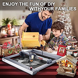 ORTUR Laser Master 3 Laser Engraver, 10W Higher Accuracy Laser Cutter, 20000mm/min Engraving Speed and App Control Laser Engraver for Wood and Metal, 15.75"x15.75" (The top-of-The-Range Version)
