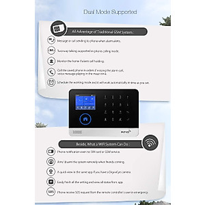 WiFi GSM GRPS Tuya Wireless Real-Time Home Office Security Alarm Burglar System, APP Control, Compatible with Amazon Alexa and Google Home, Support RFID Access, Anti-Theft Auto Dialer, Easy Install