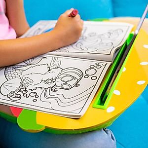 Good Banana Lap Desk - Built-in Tablet Holder, fits laptops and Chromebooks, Ipads up to 15", Delux Plush Padding (Cheeseburger), Multi