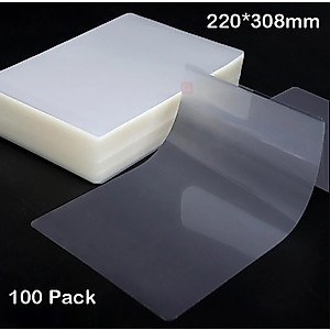 YUENTOEN Thermal Laminating Pouches, 100 Pack Letter Lamination Sheets, Size 8.66 x 12.13 Inch,3-Mil Thick, A4 Laminated Film Paper for Laminated Photo/Files/Card/Picture, Clear