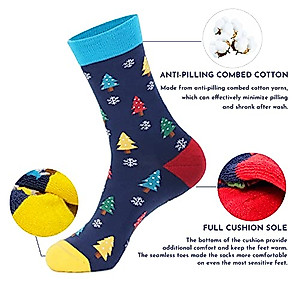 Knapfold Christmas Cushioned Socks For Men and Women, Fun Novelty Crew, Christmas Tree