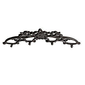 gasare, Decorative Hooks, Key Holder for Wall, Cast Iron Hooks, Wall Mount Screws and Anchors, 12 x 4 ½ Inches, Brown, 1 Unit