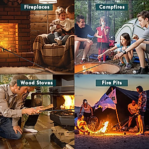 Fireplace Fire Pit Campfire Poker Stick. Uten 32-Inch in Heavy Duty Fireplace Poker. Solid Steel Fire Pit Poker, Fire Pit Accessories for Fireplace Camping Wood Stove Indoor and Outdoor.