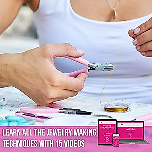 MODDA Deluxe Jewelry Making Kit with Video Course, Includes Instructions, Beads, Necklace, Bracelet, Earrings Making, Crafts for Adults, Beginners, Christmas Gift for Teens, Girls 13-15, Moms, Women