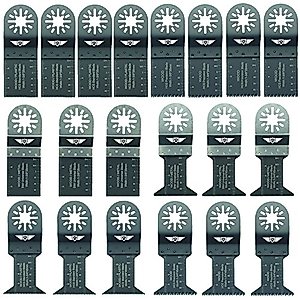 20 x TopsTools UNK20 OMT Mix Blades for Bosch Fein MultiMaster (Non-StarLock) Makita Milwaukee Genesis Chicago Craftsmen Nextec Rockwell Ryobi Hitachi Multi Tool Accessories