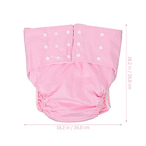 DOITOOL Washable Nappy Cover Diaper Pants Cotton Adult Reusable Nappy Cover Diaper Pant Cloth Incontinence Underwear for The Elderly and Disabled Pink