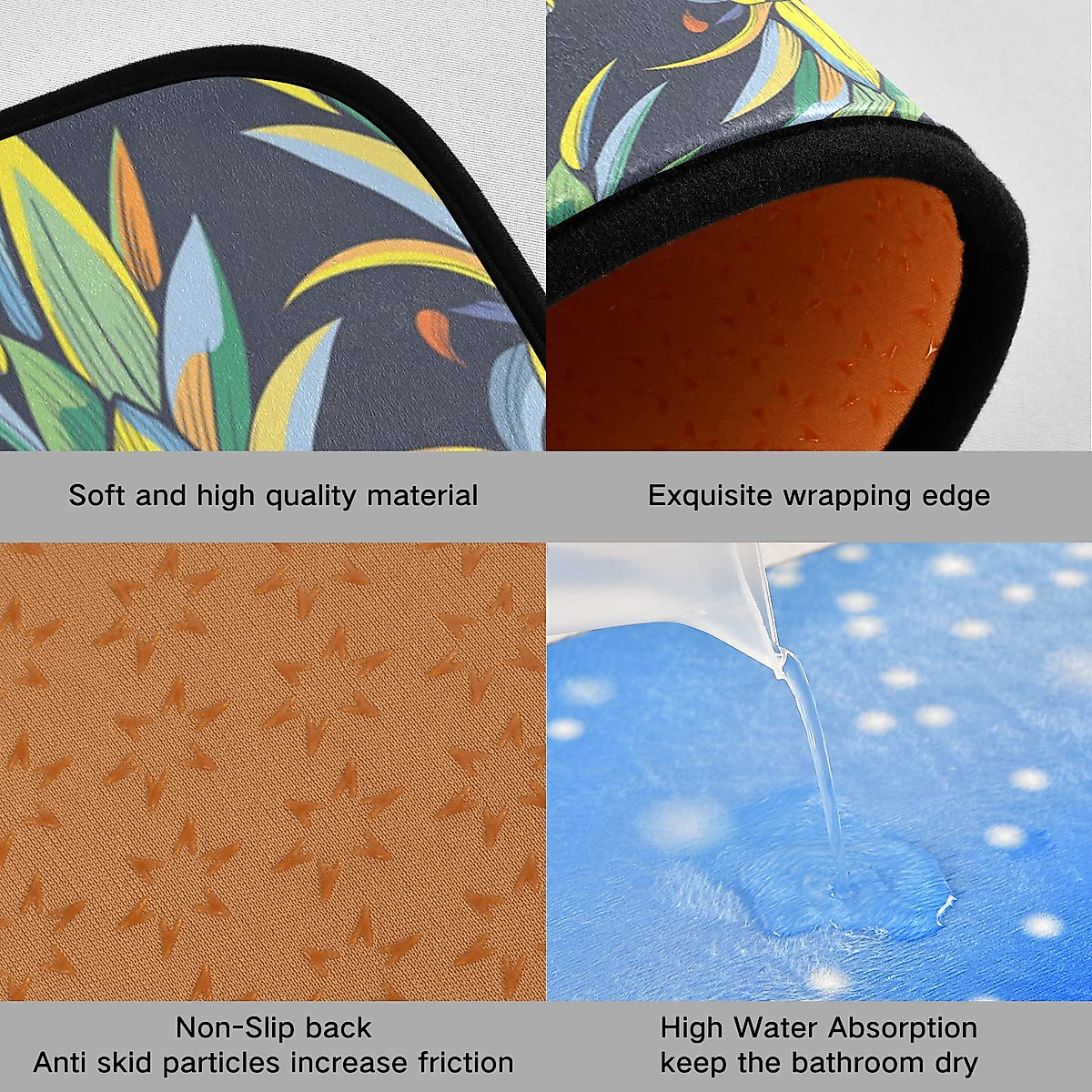 Pineapples Kitchen Rugs and Mat 2 Pieces Set Cushioned Anti Fatigue Kitchen Mat Non Slip Doormat Runner Carpet Washable Farmhouse Decor for Kitchen Floor Home Office Laundry