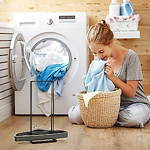 Hotop 2 Packs Hanger Storage Organizer Clothes Hanger Holder Metal Hanger Rack Iron Wire Hanger Stacker Black Hanger Stand for Closet Laundry Room Kids Adult or Child