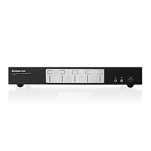 IOGEAR 4-Port 4K Dual View KVMP Switch with HDMI, Audio, UHD 4K@60Hz RGB 4:4:4, USB 3.0 Hub, Audio, Hotkey, Button Switching, PC Monitor Keyboard Mouse Switch for 4 PCs 2 Monitors w/Cables - GCS1944H