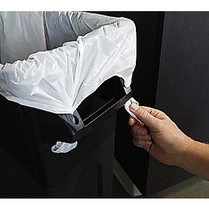 United Solutions Highboy Waste Container, Space Saving Profile & Easy Bag Removal for Indoor or Outdoor use, Black (TI0032)