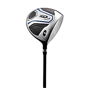 Aspire XD1 Men's Complete Golf Clubs Package Set Includes Titanium Driver, S.S. Fairway, S.S. Hybrid, S.S. 6-PW Irons, Putter, Bag, 3 H/C's Right Hand - Blue - Choose Size! (Regular Size, Right Hand)