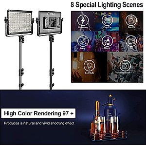 GVM 1000D RGB Led Video Light with 2 Softboxes, Photography Lighting Kit with Bluetooth Control, Full Color Video Lighting Kit with 8 Applicable Scenes, 2 Packs Led Light Panel for Video Shooting